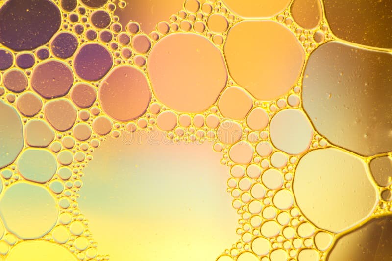 Oil Drops Floating in Water Abstract Multi Color Background. Stock ...
