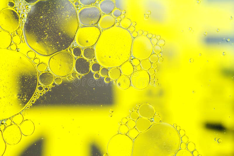 Oil Drops Floating in Water Abstract Multi Color Background. Stock ...