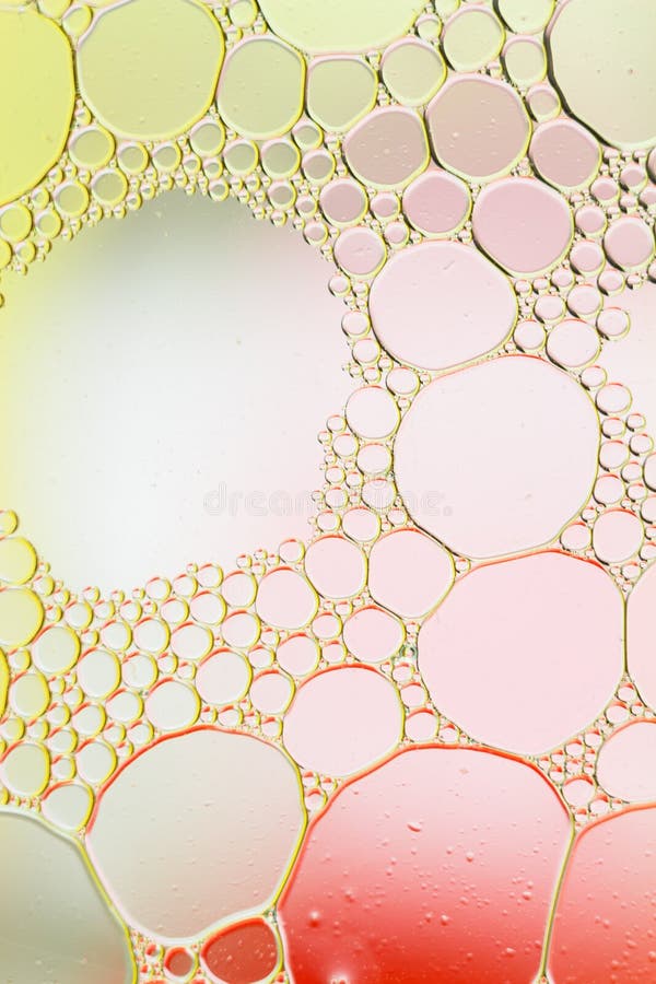 Oil Drops Floating in Water Abstract Multi Color Background. Stock ...