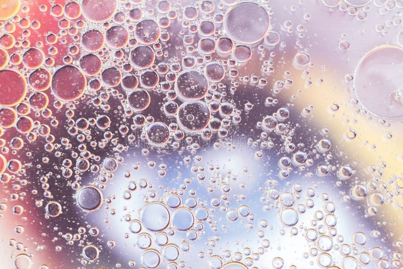 Oil Drops Floating in Water Abstract Multi Color Background. Stock ...