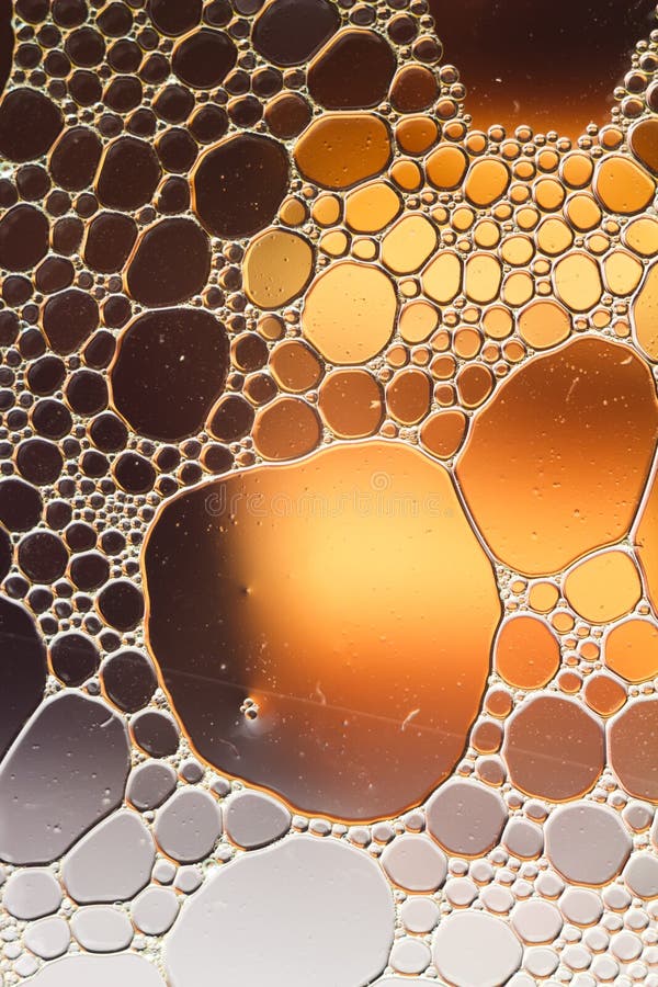 Oil Drops Floating in Water Abstract Multi Color Background. Stock ...