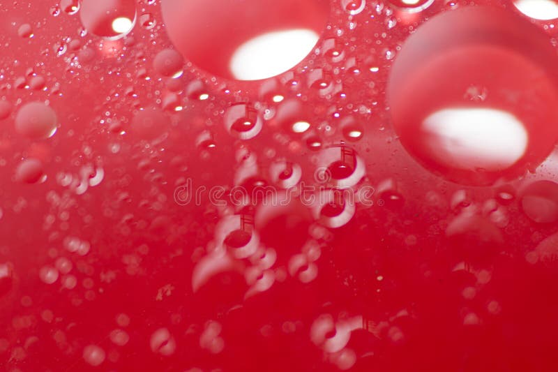Oil Drops on a Red Tray , Background Stock Photo - Image of water, drop ...