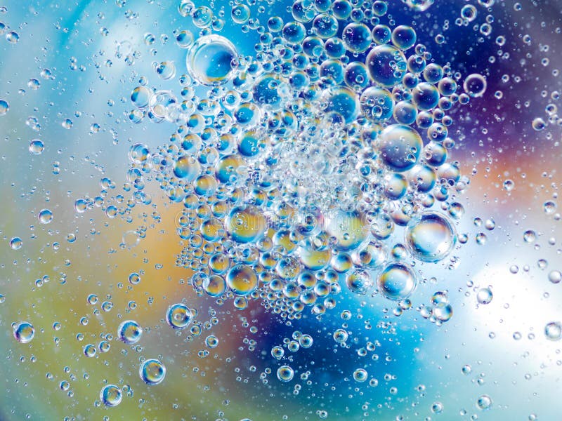 Oil Drops Resembling Sparkling Water Stock Image - Image of aqua ...
