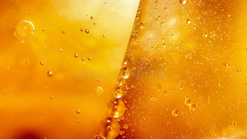 Oil Drops on Water on an Orange Background Stock Photo - Image of ...