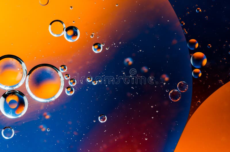 Oil Drops on Water Surface Abstract Background Stock Image - Image of ...