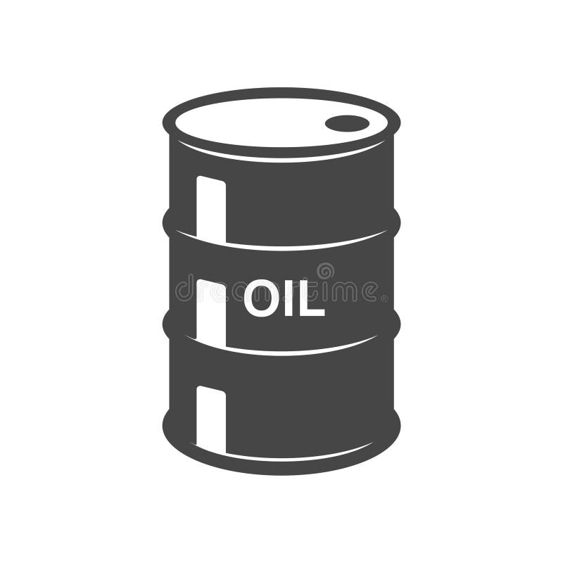 Oil Drum Container Logo, Barrel Flat Icon on Dark Background Stock ...