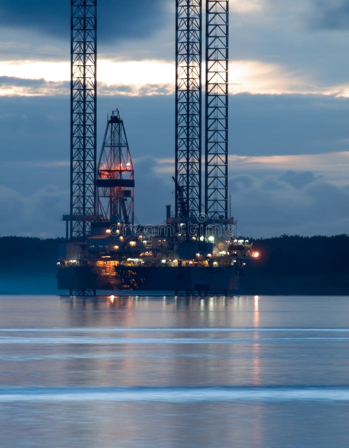 Oil Exploration Rig at Dawn Stock Image - Image of towers, demand: 5867157