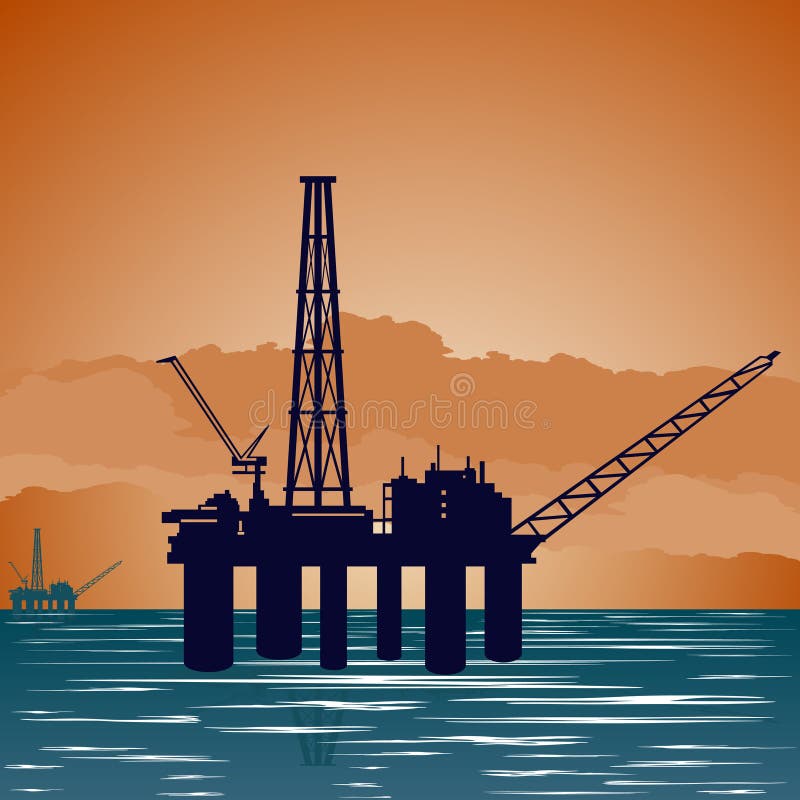Oil extraction tower stock vector. Illustration of blue - 26508472