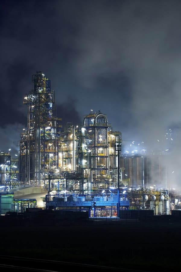 Oil factory stock image. Image of lights, factory, global - 3780647