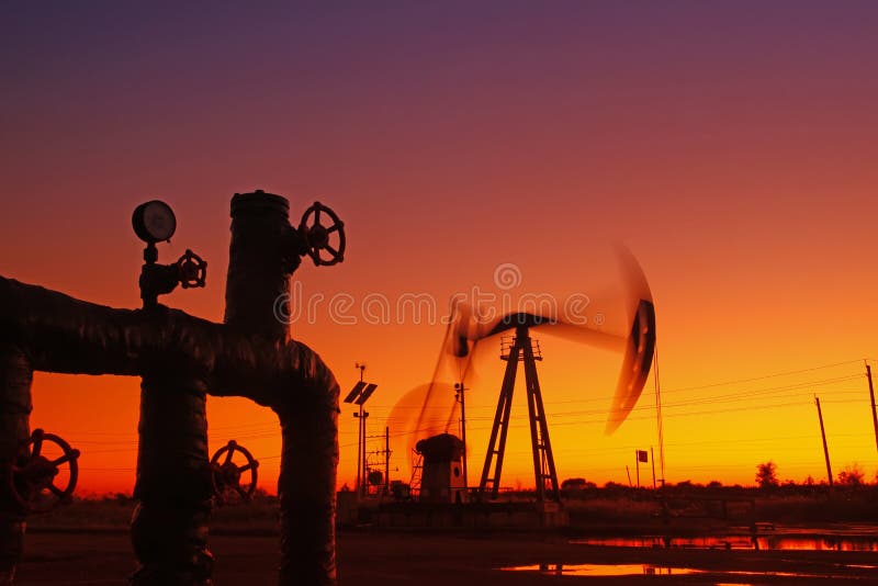 Oil Pipeline and Pumping Unit Stock Image - Image of industrial ...