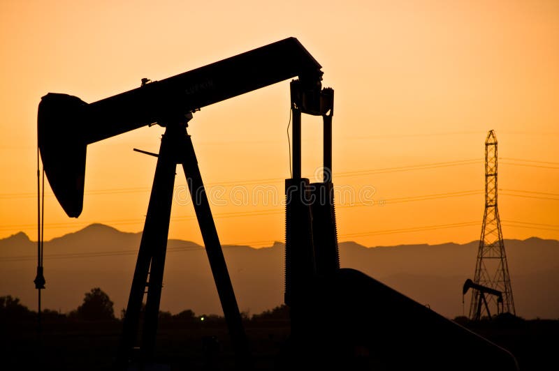 Oil Field Sunset stock image. Image of crude, drill, fossil - 6555371