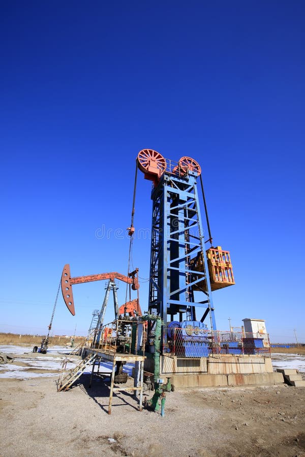 Oil field scene stock image. Image of construction, business - 173904965