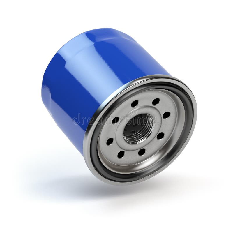 Car Oil Filter Isolated on White. Exploded View Stock Illustration ...