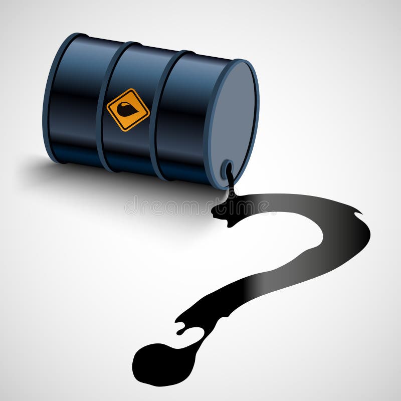 Oil Fuel Flows from a Barrel As a Question Mark Stock Vector ...