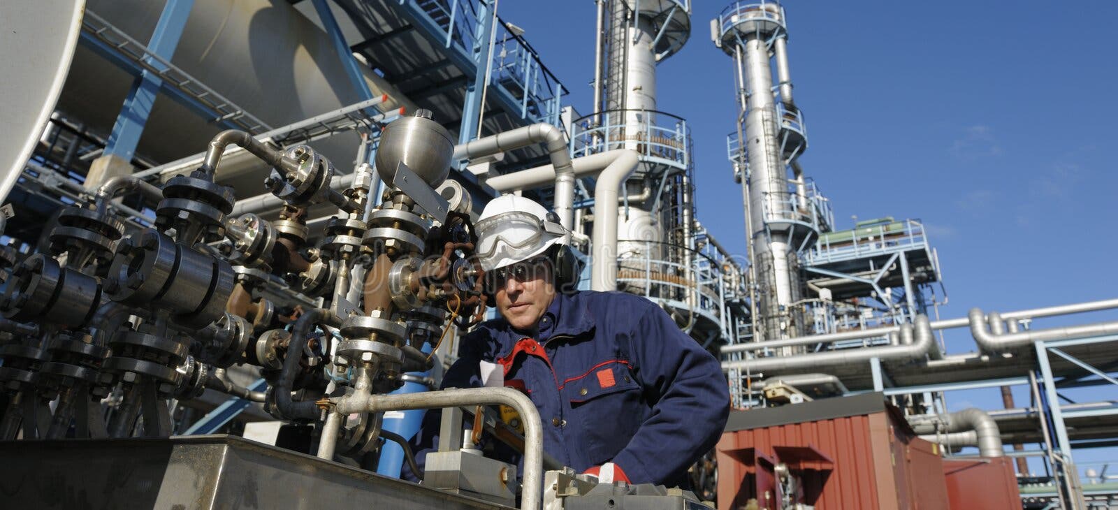 Engineer Working Inside Oil Industry Stock Photo - Image of factory ...