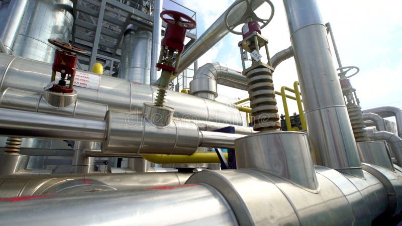 Oil and Gas Central Processing Platform Piping System. Stock Image ...