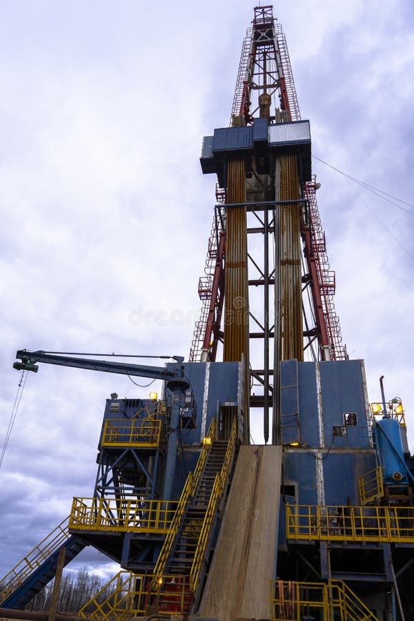 Oil and Gas Drilling Rig Onshore Dessert with Dramatic Cloudscape. Oil ...