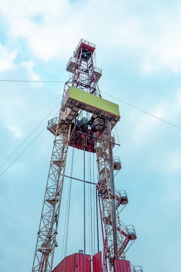 Oil and Gas Drilling Rig Onshore Dessert with Dramatic Cloudscape. Oil ...