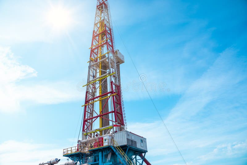 Oil and Gas Drilling Rig. Oil Drilling Rig Operation on the Oil ...