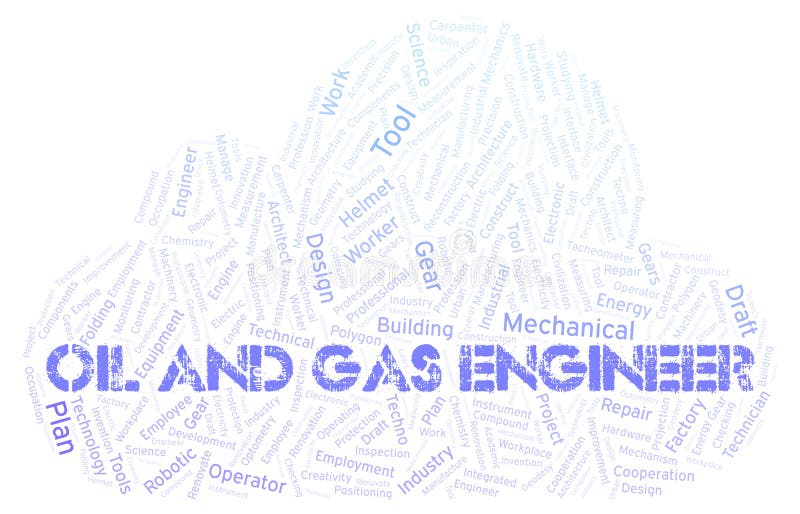 Oil and Gas Engineer Typography Word Cloud Create with the Text only ...
