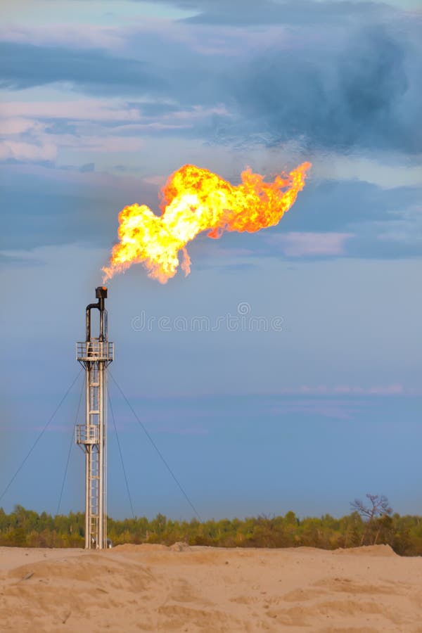 Oil gas flare stock photo. Image of sand, gasoline, global - 15694282