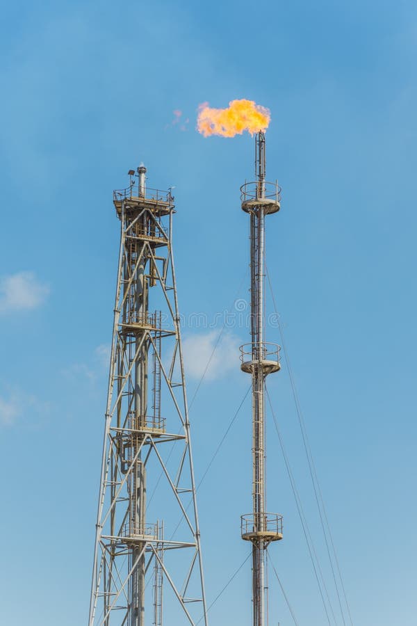Oil and Gas Flare stock image. Image of engineering, petroleum - 41056593