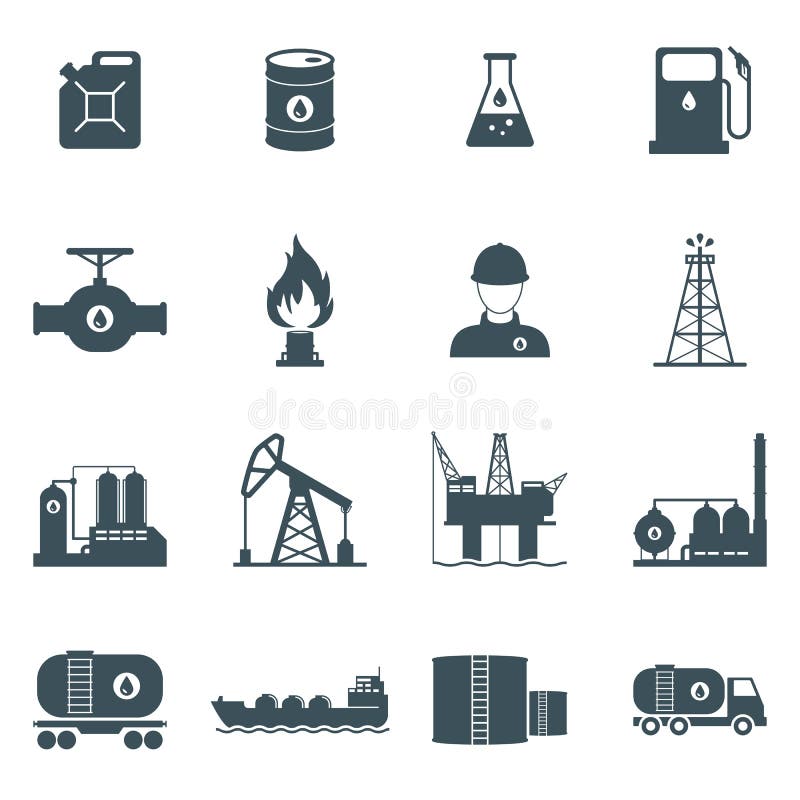 Oil and gas icon set stock vector. Illustration of oilman - 65528080