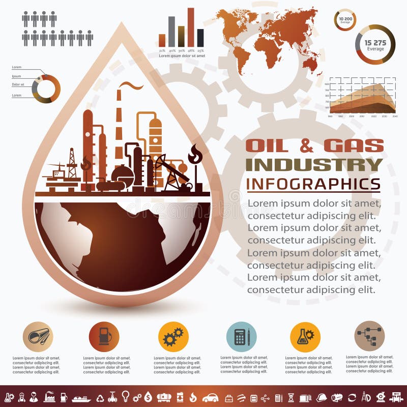 Oil and Gas Industry Infographics Stock Vector - Illustration of ...