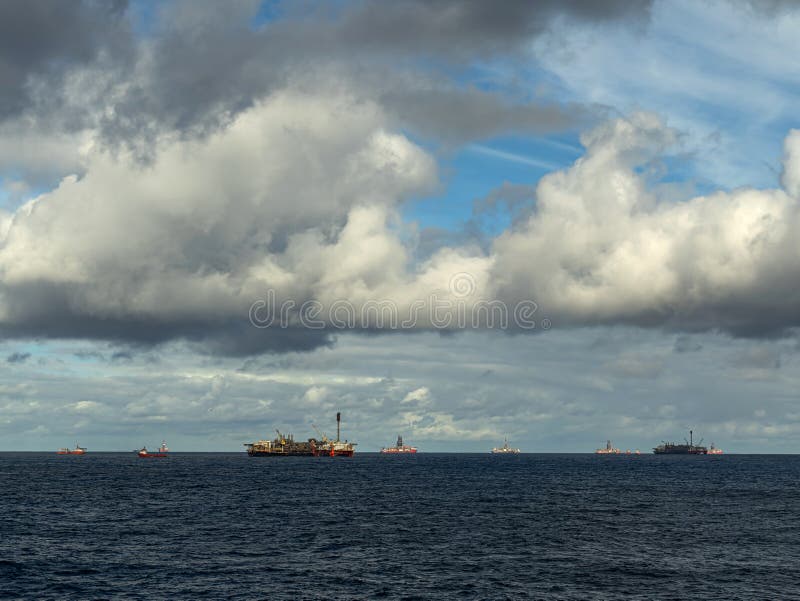 Oil and Gas Industry. Offshore Drilling Rig Stock Photo - Image of ...
