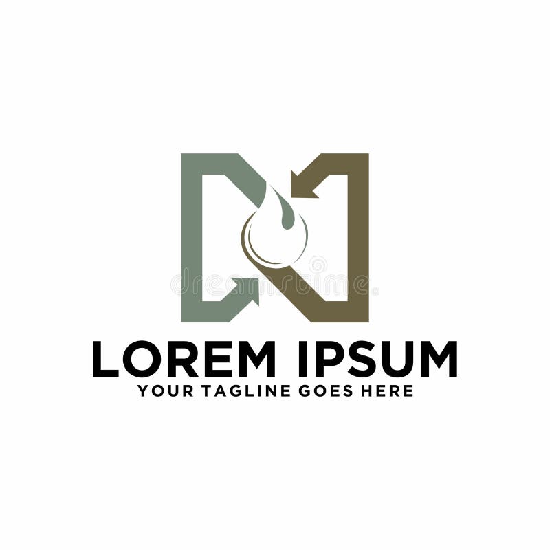 Oil and Gas Letter N logo stock illustration. Illustration of media ...