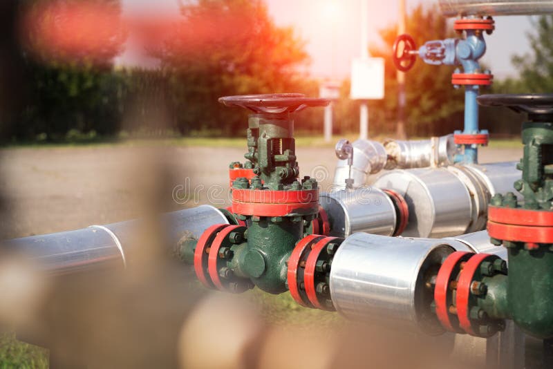 Oil and Gas Pipe Line Valves Stock Image - Image of engineering, plant ...