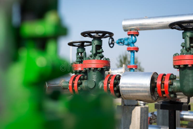 Oil and Gas Pipe Line Valves Stock Photo - Image of industrial ...
