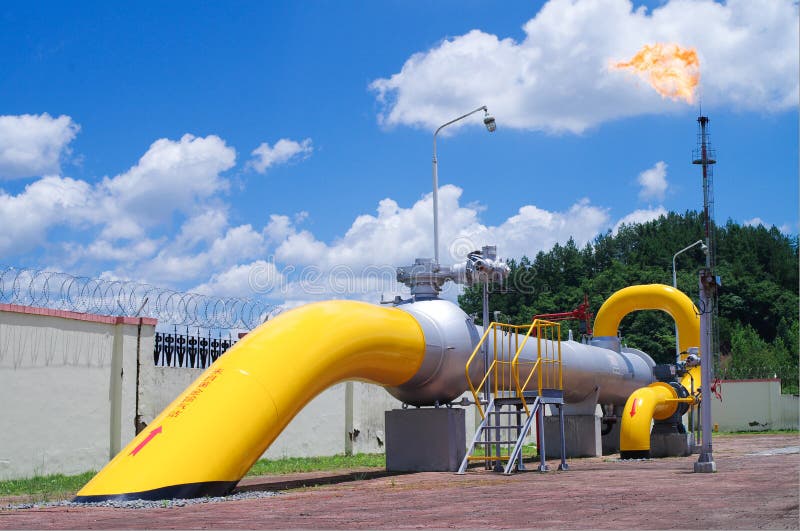 Oil/gas pipeline on fire editorial image. Image of gasoline - 90610200