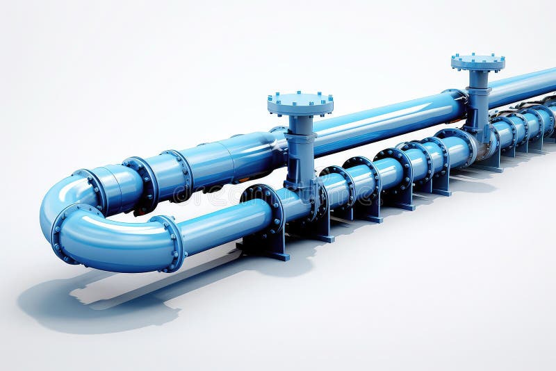 Oil and Gas Pipeline Processes Movement and Refining Stock Illustration ...