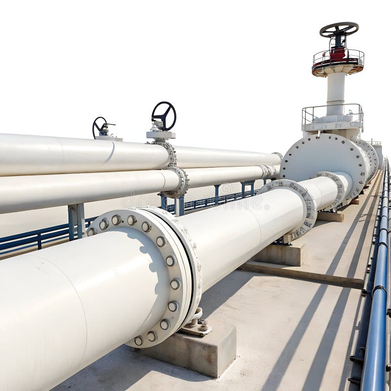 Oil and Gas Pipelines Isolated on White Background Stock Illustration ...