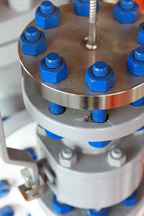 Oil and Gas Pipes Flange with Stud Bolt Stock Image - Image of object ...