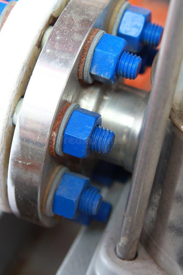Oil and Gas Pipes Flange with Stud Bolt Stock Image - Image of flow ...