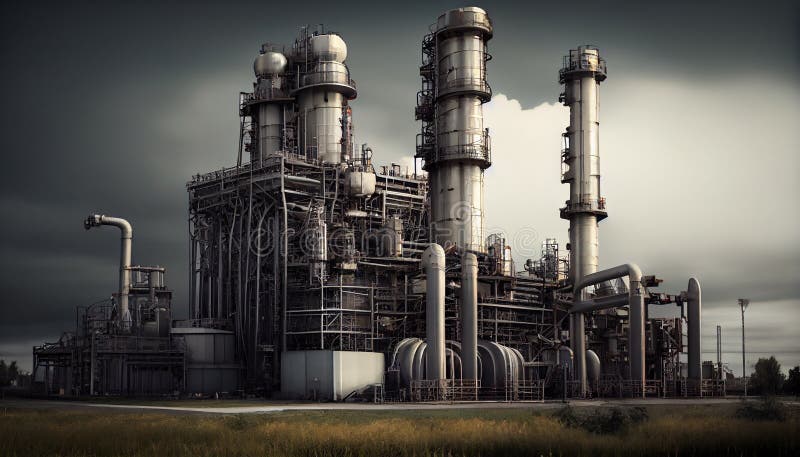 Oil Gas Plant. Generate Ai. Stock Illustration - Illustration of ...