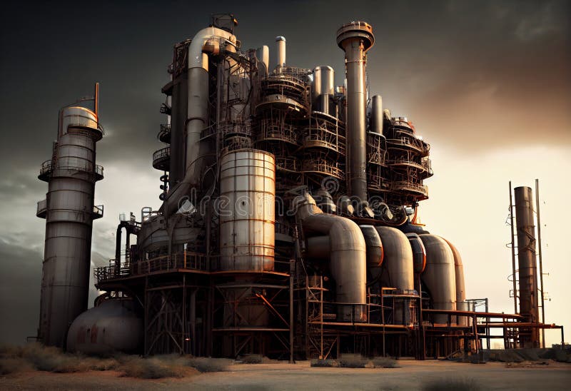 Oil Gas Plant. Generate Ai. Stock Illustration - Illustration of ...