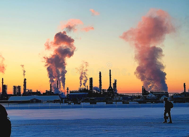 Oil and Gas Plant on a Cold Winters Day Editorial Photo - Image of cold ...