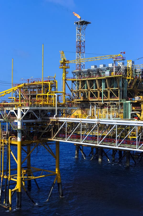 Oil and Gas Platform in Offshore Industry, Stock Image - Image of empty ...