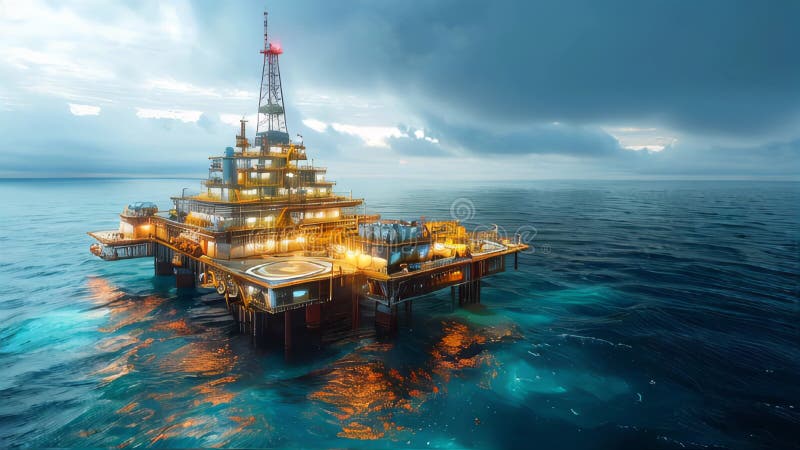 Oil and Gas Platform in the Sea. Oil and Gas Industry Stock Video ...