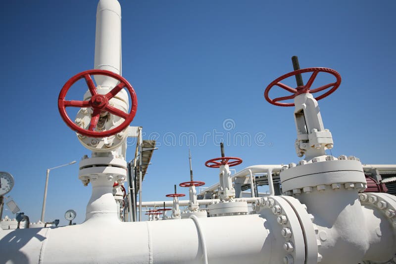 Oil and Gas Processing Plant with Pipe Line Va Stock Photo - Image of ...