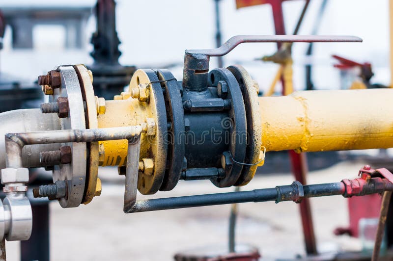 Oil and Gas Processing Plant with Pipe Line Valve or Gate Stock Image ...