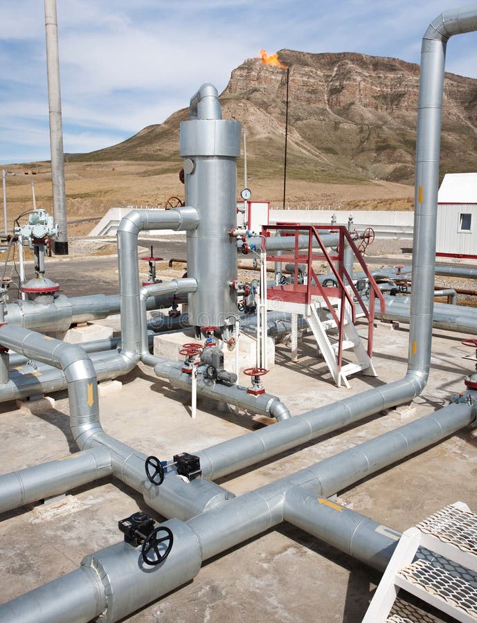Oil Gas Processing Plant Pipe Line Valves Stock Photo - Image of ...