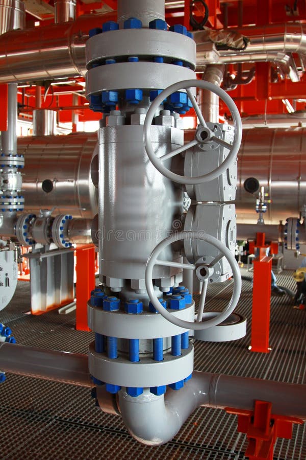 Oil and Gas Processing Plant with Valves Stock Image - Image of ...