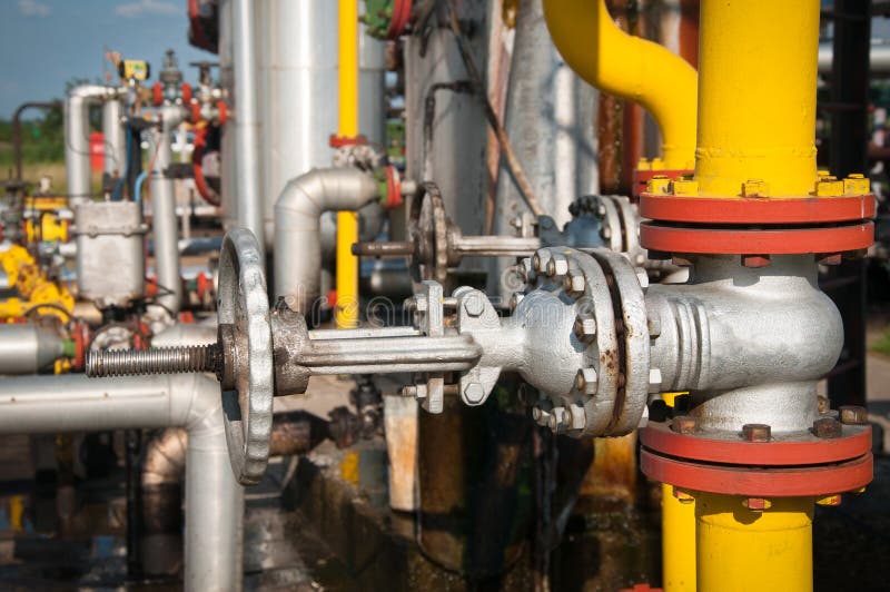 Oil and Gas Processing Valve Stock Photo - Image of environment, flare ...