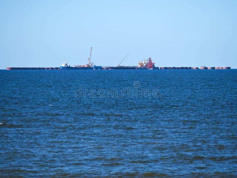 Oil and Gas Production Complex in the Sea, Oil Production at Baltic Sea ...