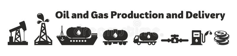 Oil and Gas Production and Delivery Stock Vector - Illustration of ...