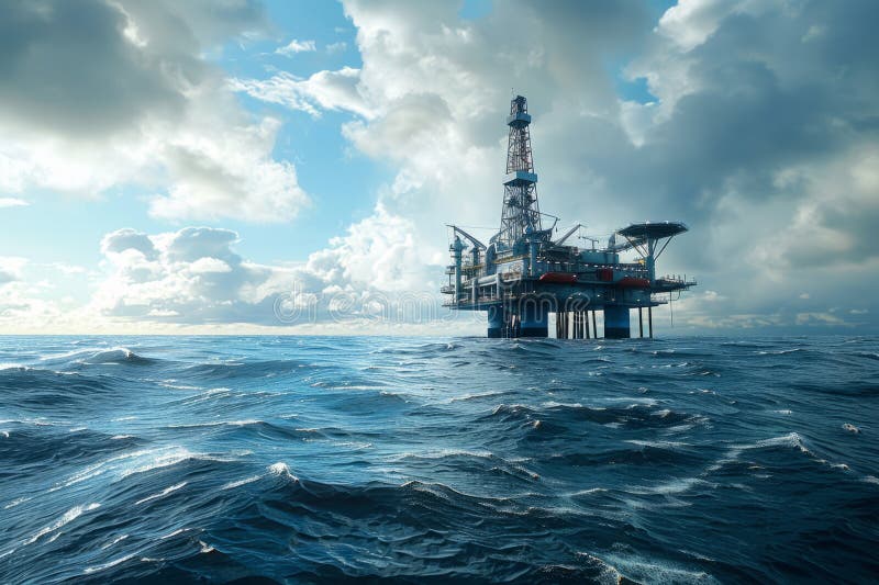 Oil and Gas Production Offshore Platform Stock Image - Image of wooden ...
